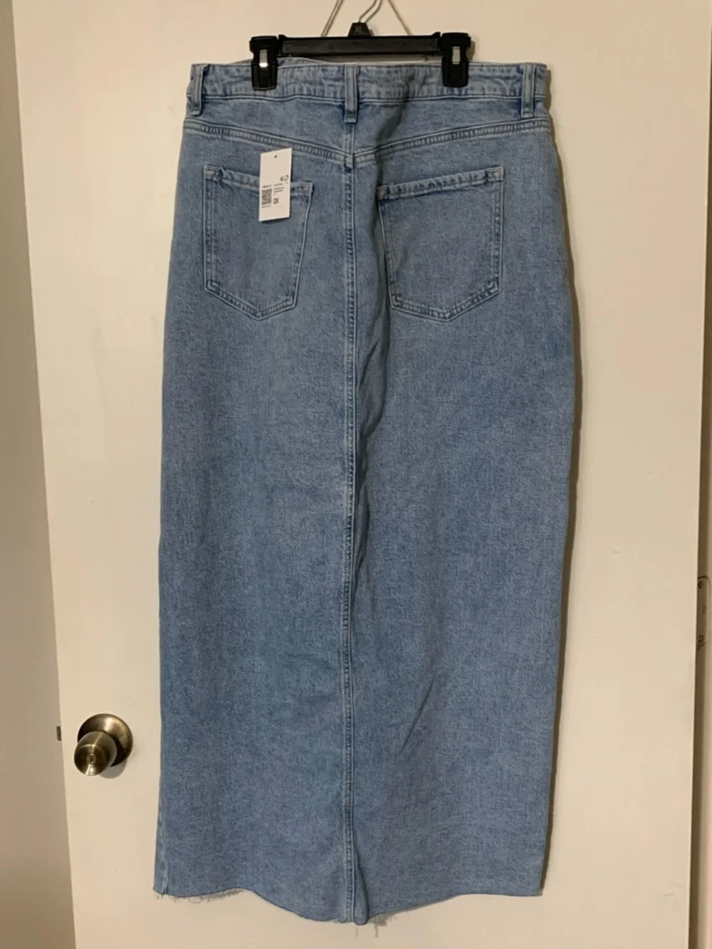 Forever 21 | Skirts | Forever 2 Light Blue Denim Maxi Skirt With Front ...